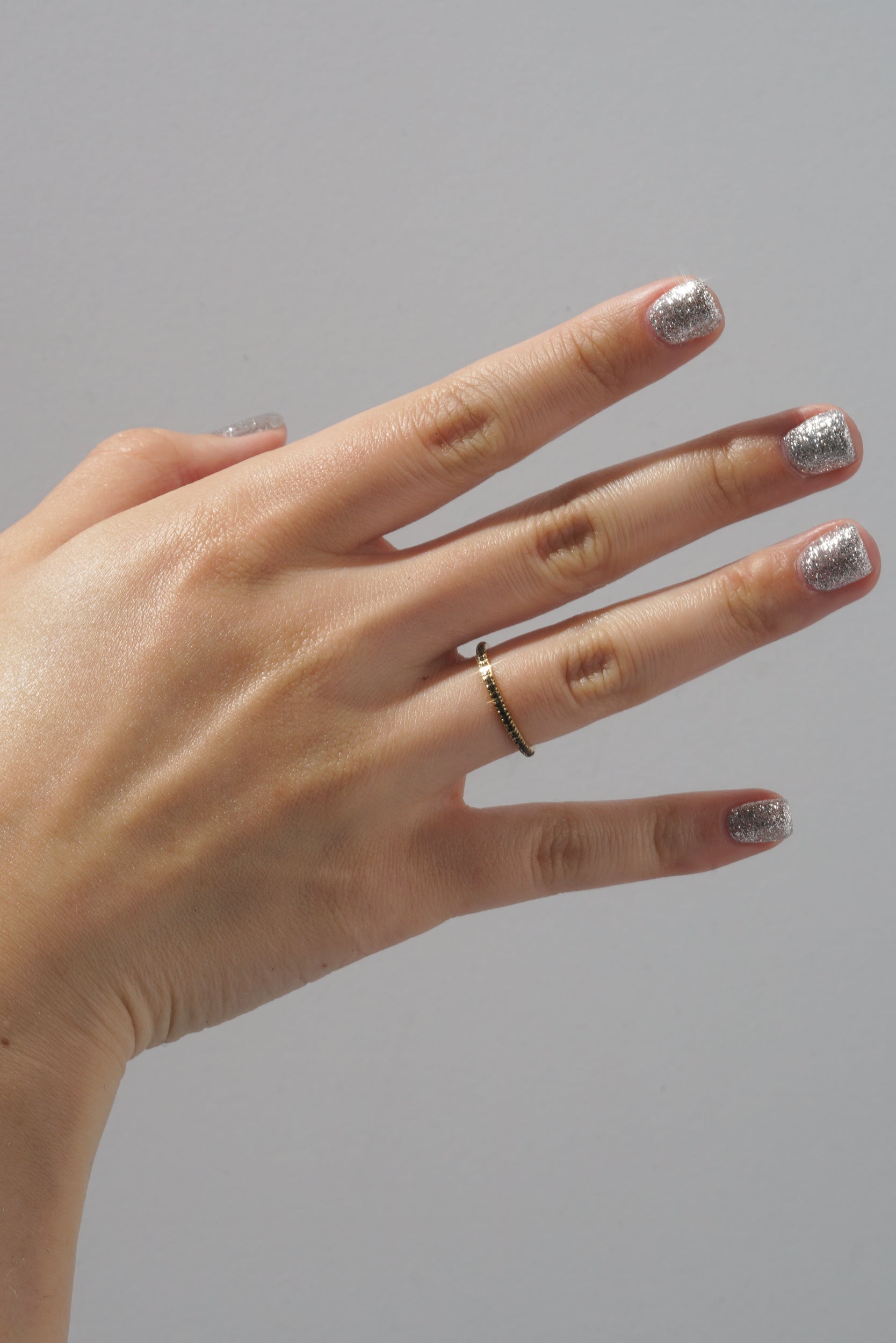 Black Diamante Micro Satellite Ring – Ready-Made