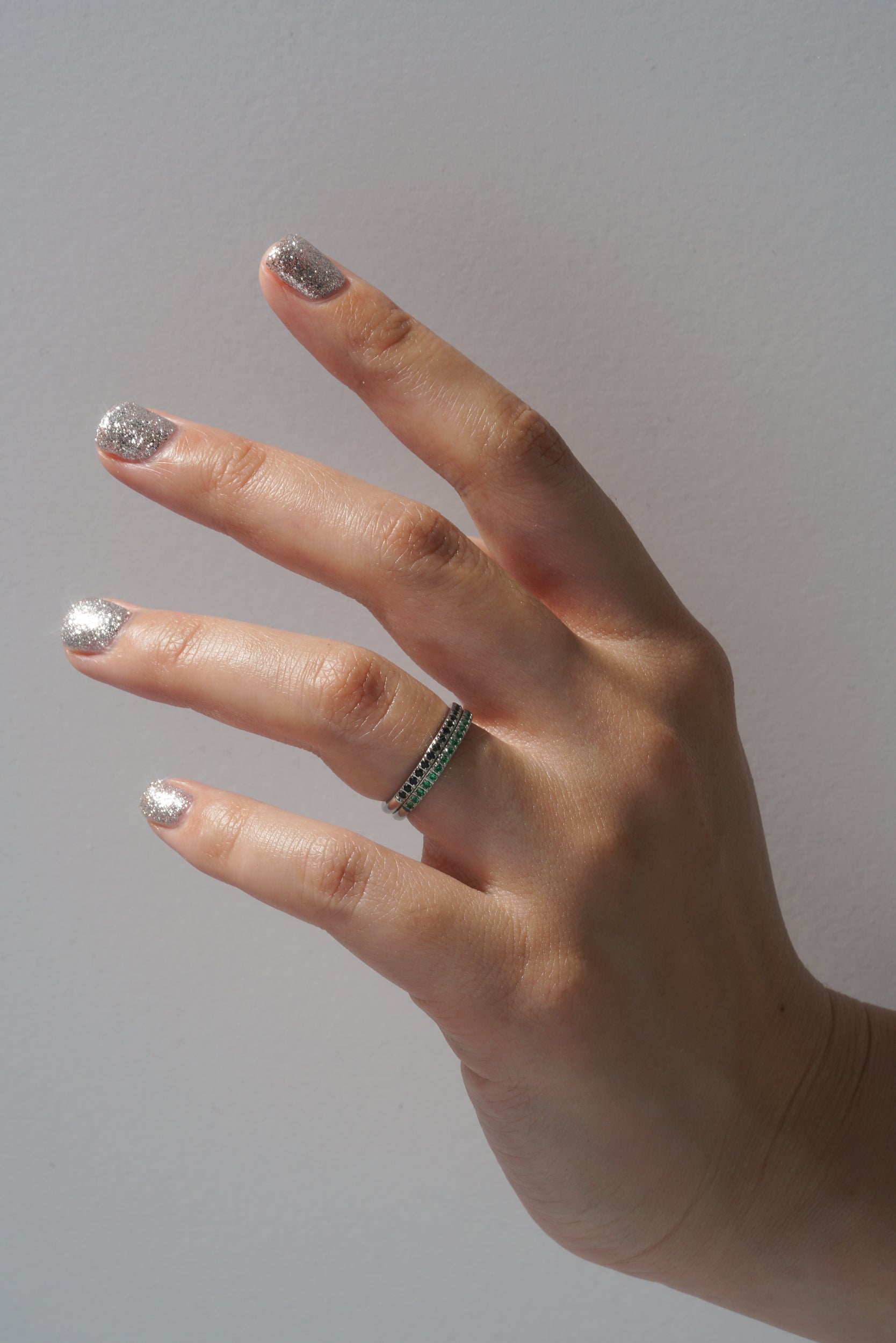 Black Diamante Micro Satellite Ring – Ready-Made