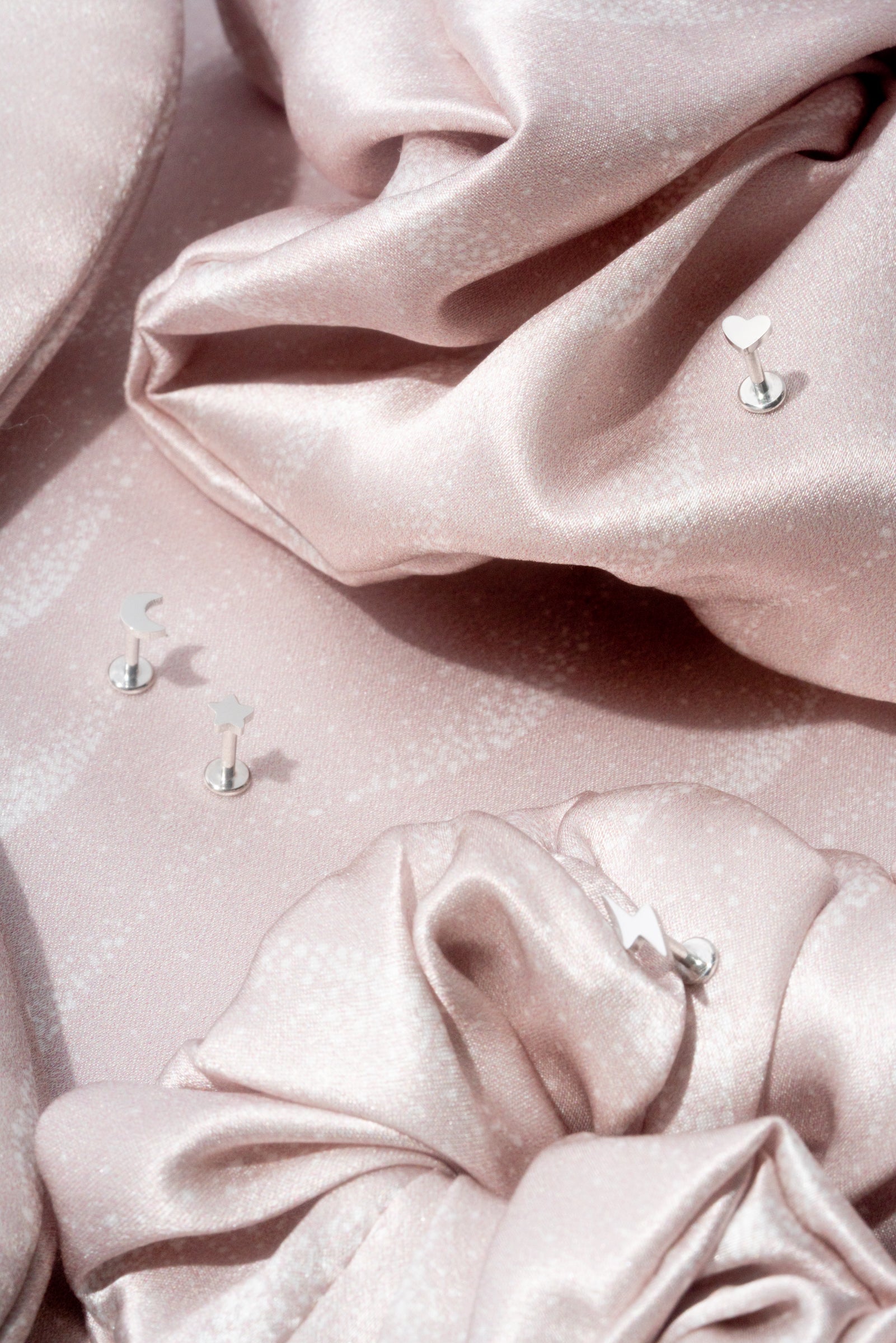 Moon Threaded Flat Back Studs (Pair) – Ready-Made