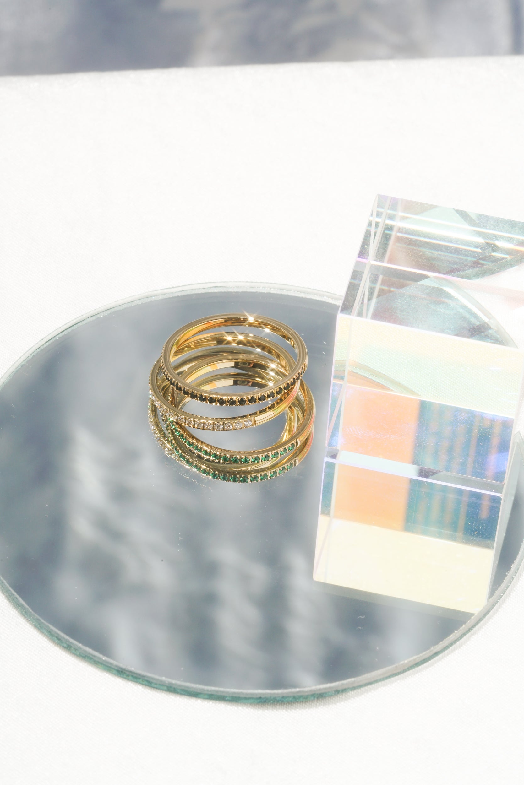 Black Diamante Micro Satellite Ring – Ready-Made