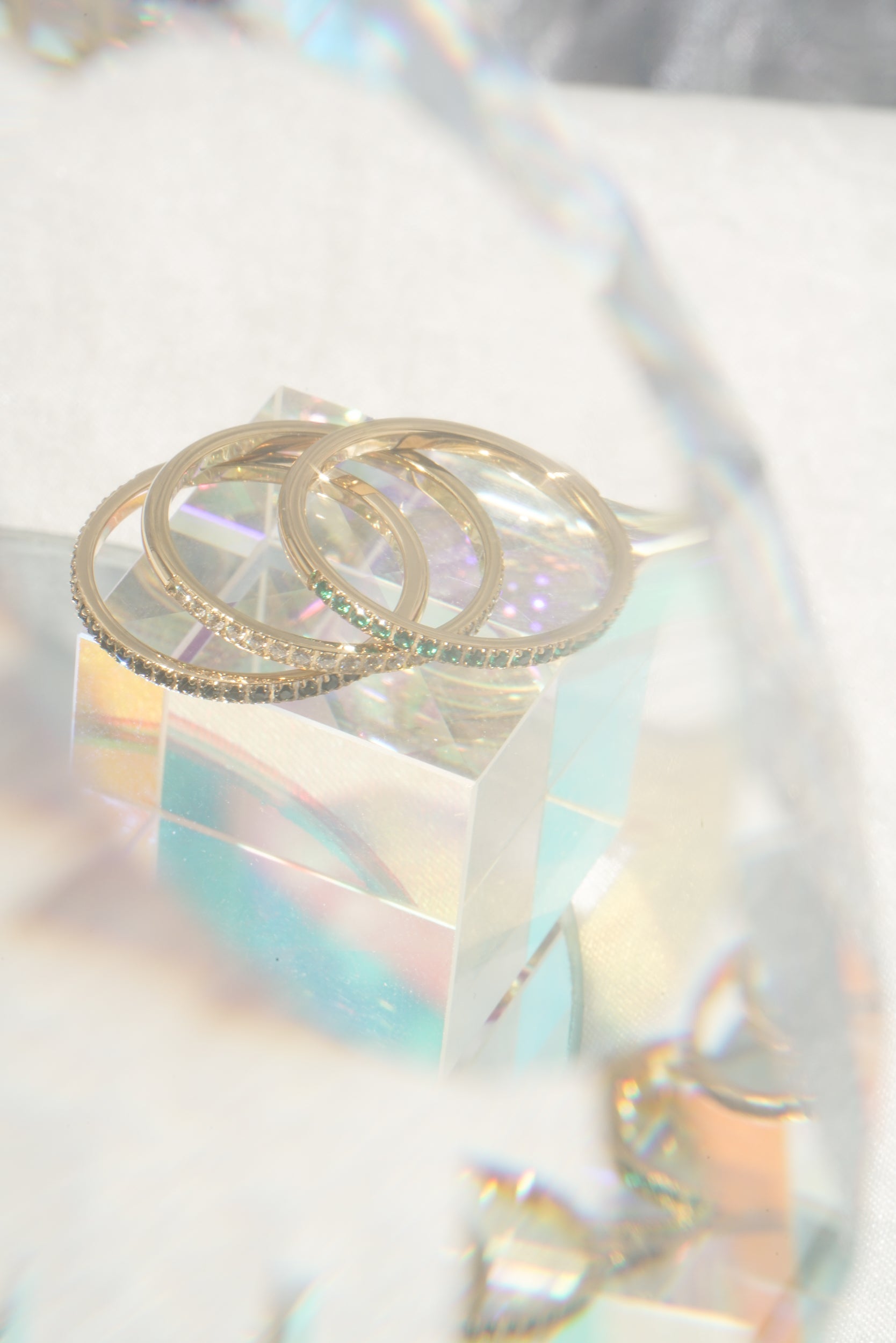 Black Diamante Micro Satellite Ring – Ready-Made