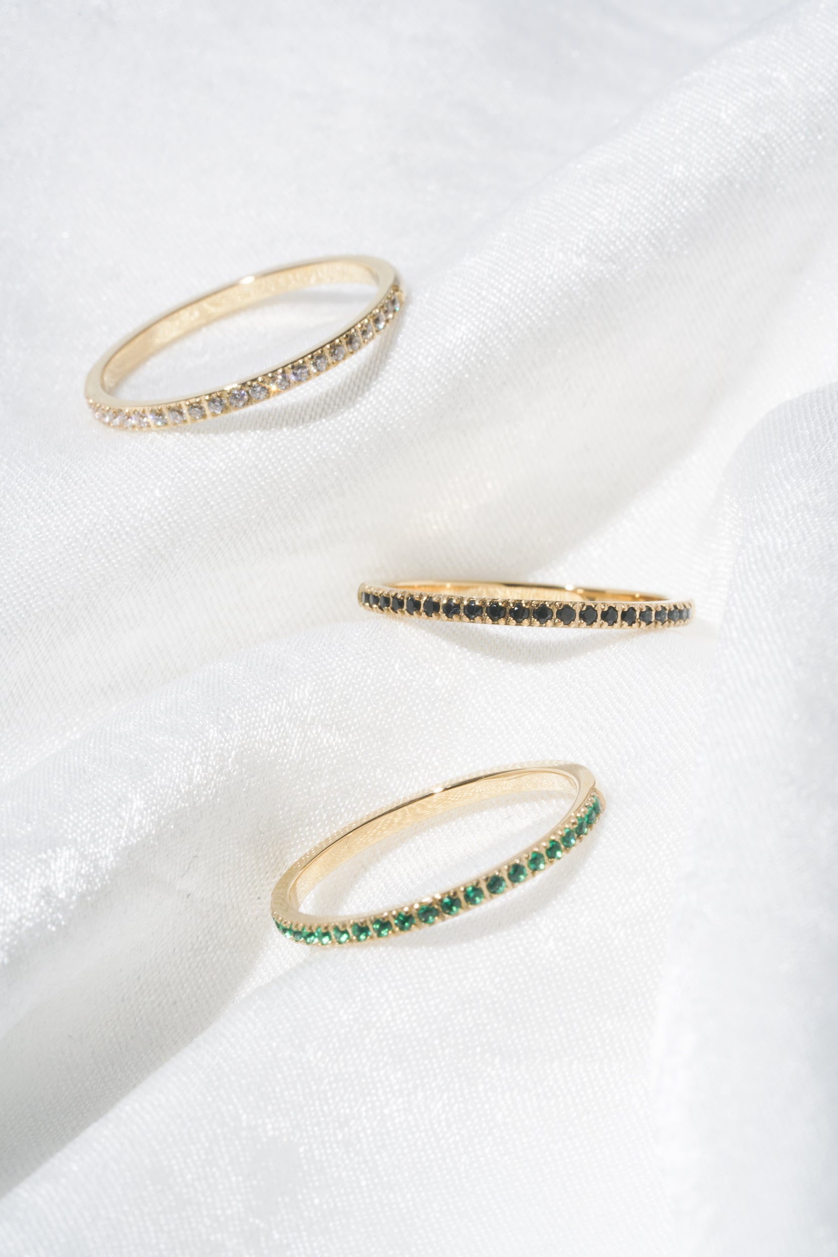 Black Diamante Micro Satellite Ring – Ready-Made