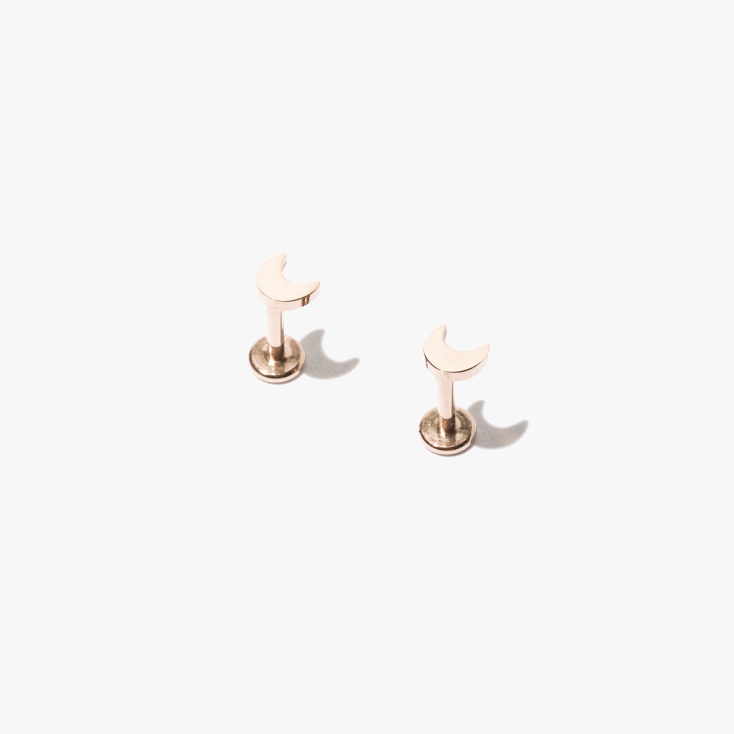 Moon Threaded Flat Back Studs (Pair) – Ready-Made