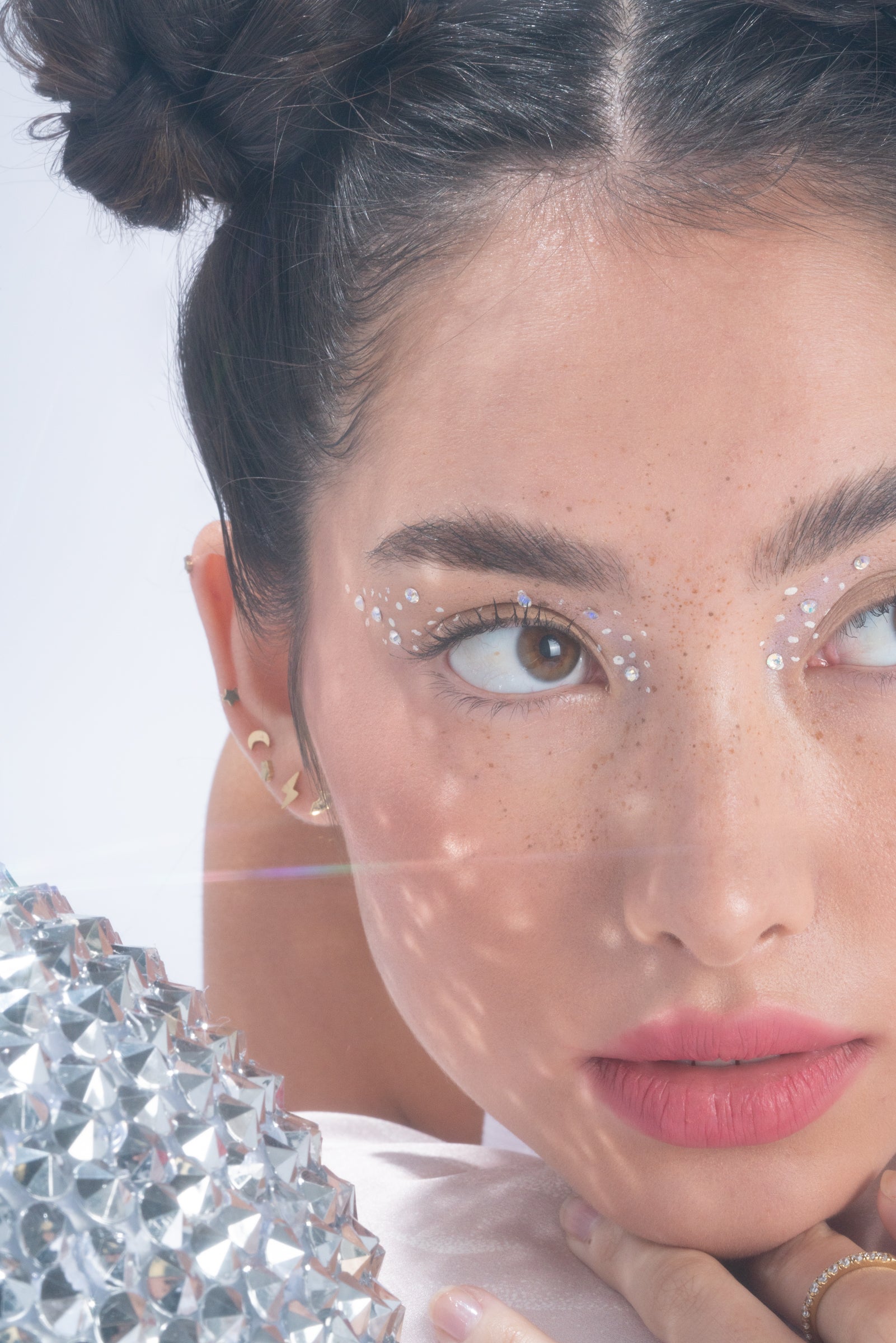 Moon Threaded Flat Back Studs (Pair) – Ready-Made